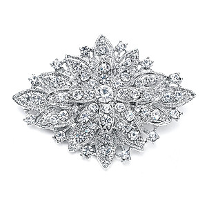 Mariell Vintage Wedding Jewelry Crystal Bridal Brooch Pin for Brides, Bridesmaids, Mother of The Bride