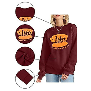 DUTUT Luke's Diner Sweatshirt Women Thin Lightweight Shirt Funny Graphic Long Sleeve Stars Hollow Pullover Coffee Tops