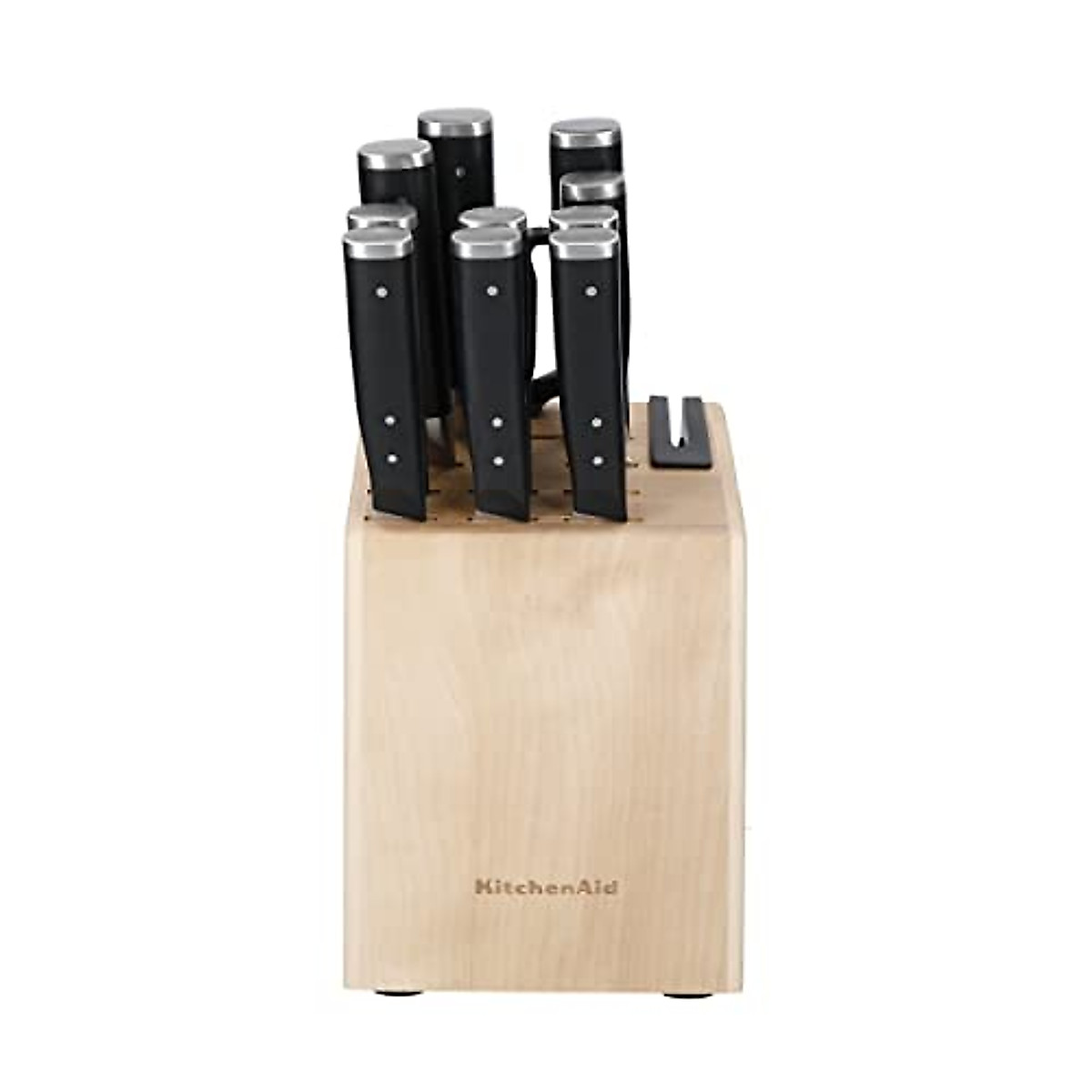 KitchenAid Gourmet 11-Piece Japanese Steel Knife Set with Sharpener and Birchwood Block