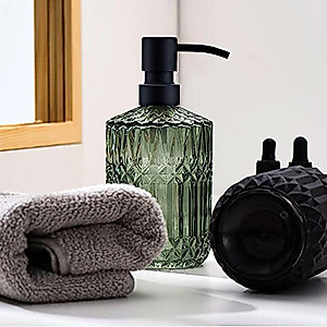 AUNRGO Black Soap Dispenser Pump Replacement - Matte 304 Stainless Steel Hand Soap and Lotion Dispenser Pumps Replacement for Regular Glass Mouth Bottles, Standard 28/400 Neck Size