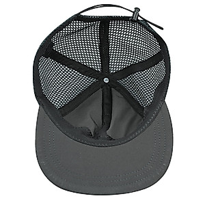 Clakllie Mesh Back Hat for Women Flat Brim Baseball Cap Men Ultra Thin Trucker Hats Outdoor Snapback Dad Hat Fitted Hats,Grey