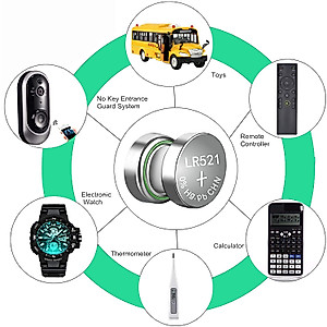 30pcs LR521 AG0 1.5V Alkaline Coin Batteries SR521SW 379 SR521 179 SR63 Watch Battery Button Coin Cell for Watches, Keychain Flashlight, Penlight, LED Propellers, Hot Toys
