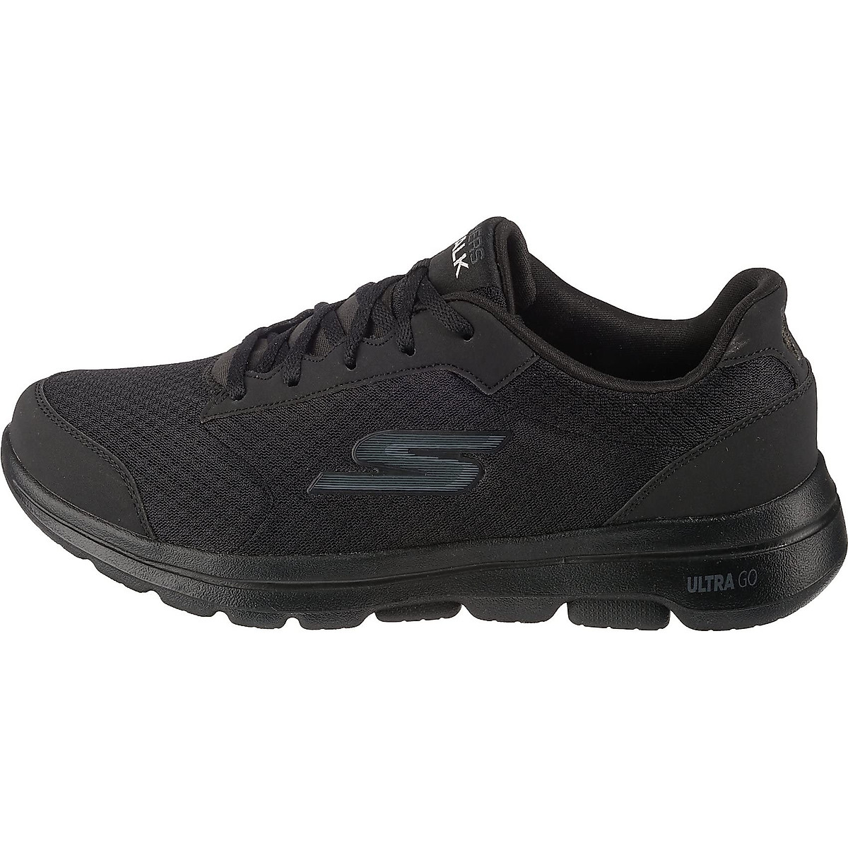Skechers mens Gowalk 5 Qualify - Athletic Mesh Lace Up Performance Walking Shoe Sneaker, Black, 12 US