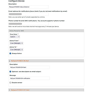 Power Failure Detector with Text Message and Email Alerts. Sends SMS Power Outage Alarms and Restoration Alerts to Two Phones.