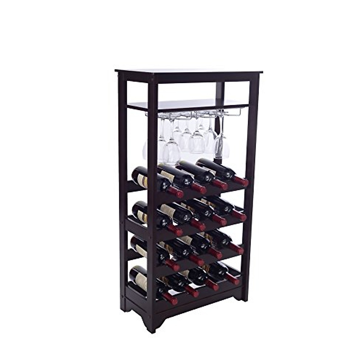 Merry Products 16-Bottle Wine Rack, Espresso