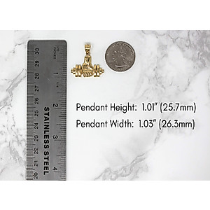 CaliRoseJewelry 14k Weightlifting Dumbell Barbell Fitness Gym Trainer Charm Pendant in Yellow Gold, 16"