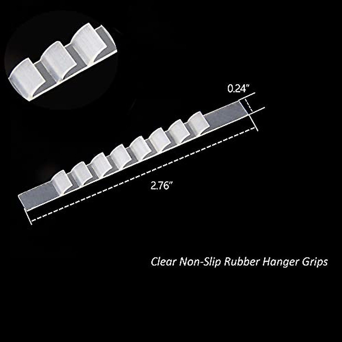 Non-Slip Hanger Grips for Wood Hangers- 100 Pcs Clear Non-Slip Rubber Hanger Grips Hanger Strips Adhesive Clothes Hanger Grips