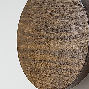 SKIVTGLAMP Nature Wood Wall Sconce Rechargeable Battery Operated LED PIP Motion IR Sensor Wall Lamp, No Drilling Cordless Farmhouse Wall Mounted for Rustic House Number Customizable Circular Walnut