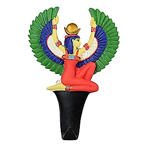 Ebros Egyptian Winged Goddess Isis with Open Arms Wall Hanger Hook Decor Accent Hangers for Coats Hats Leashes Backpacks Keys Decorative Organizer On Mudroom Main Entrance