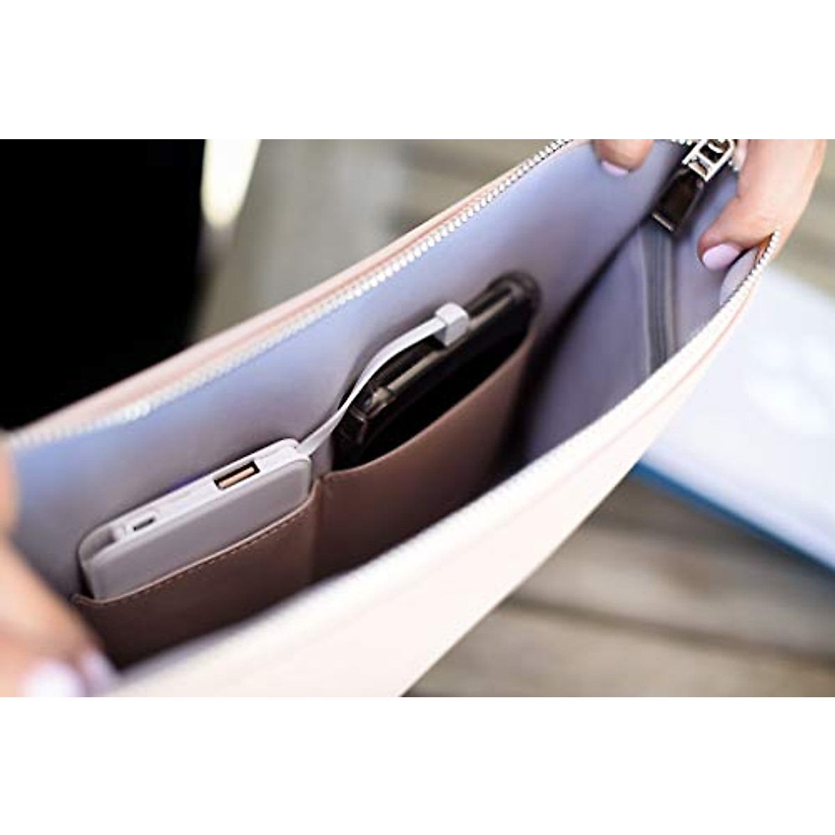 Commuter Clutch - All in One Travel & Everyday Clutch Handbag that Charges Your Phone - Great For Travel & Everyday Use (Blush)