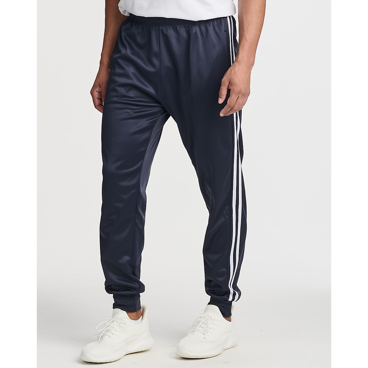 3 Pack: Mens Sweatpants Joggers Sweat Track Pants Warm Soft Active Athletic Workout Gym Apparel Training Fleece Lined Tapered Tricot Sports Running Casual Pockets Cuffed Jogging -Set 2,L