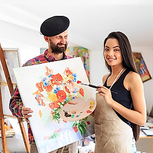 Dxlam Palette Wooden Paint Palette, 2PCS Painting Palette Paint Tray Palettes for Acrylic Watercolor Oil Paint DIY Art Craft Painting