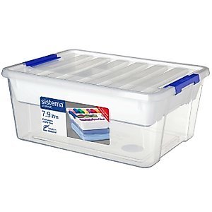 Sistema 70078-02 Home Collection All-Purpose Plastic Storage Container with Organizing Tray and Lid, 8.35 Quart