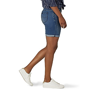 Lee Women's Legendary Mid-Rise Cuffed Bermuda Jean Short, Steadfast, 14