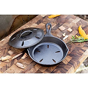 Lodge L3SMSK 6.5" Cast Iron Smoker Skillet, Black