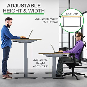 Uncaged Ergonomics Rise Up Standing Desk Legs – Dual Motor Standing Desk Frame with Memory Electric Standing Desk Frame Height Adjustable Table Legs for Sit Stand Desk Base Electronic Rising Desk