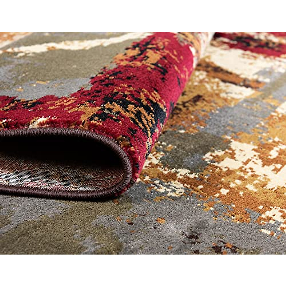 Unique Loom Barista Collection Area Rug - Catuai (5' 1" x 8' Rectangle, Multi/ Brown)