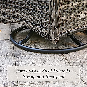 HAPLIFE Patio Wicker Swivel Rocker Chairs Rattan Outdoor Furniture Rocking Chair, Gray