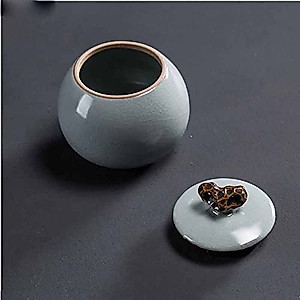 ZLDXDP Ceramic Tea Caddy Jar Small Jar Sealed Food Storage Tank Sugar Bowl Home Storage Box Tea Utensils Tea Container Organizer