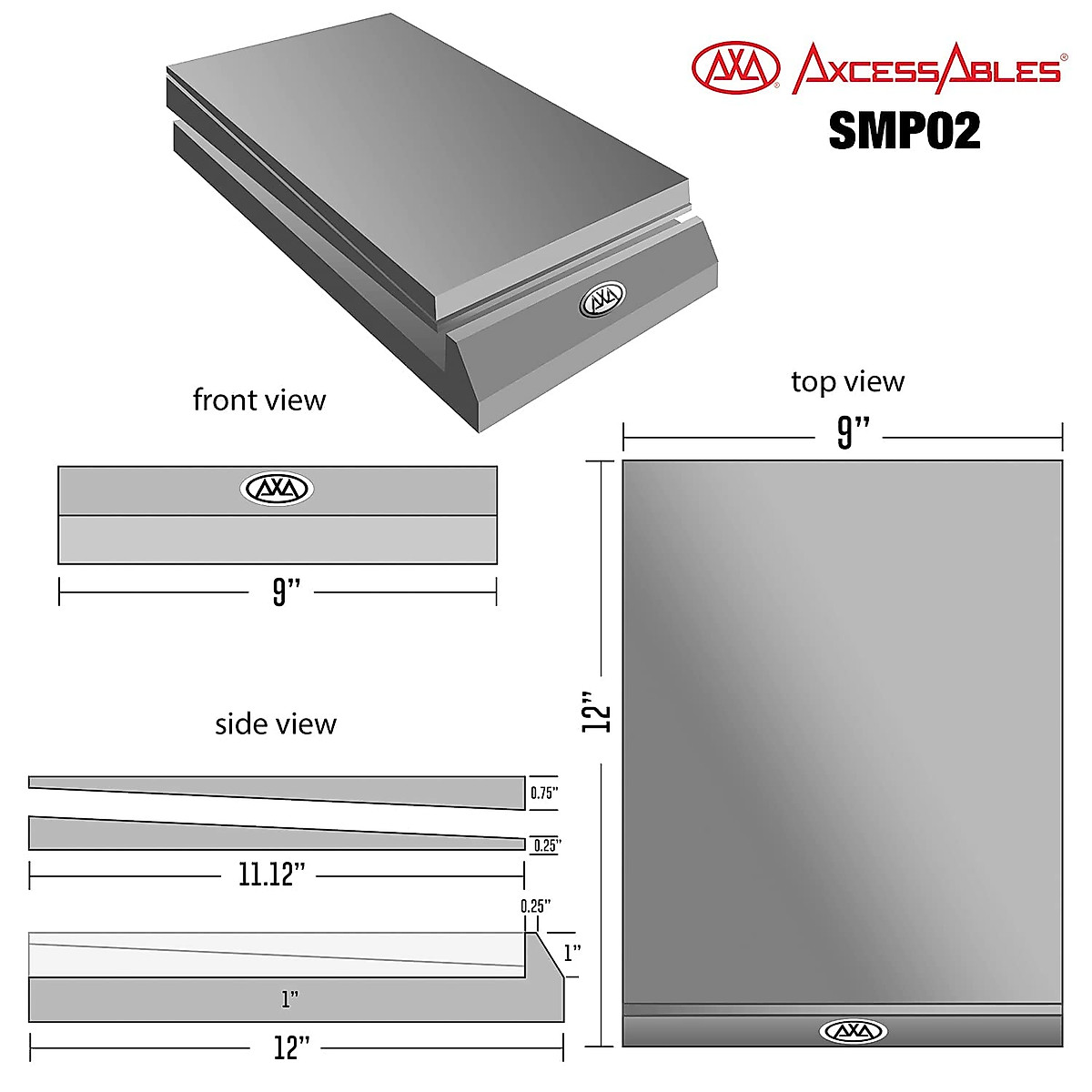 AxcessAbles Large Studio Speaker Isolation Pads for Monitors 8-inch, 7 or 6.5 | Speaker Isolation Pads for Yamaha HS, KRK ROKIT | Speaker Risers | Acoustic Isolation Speaker Foam