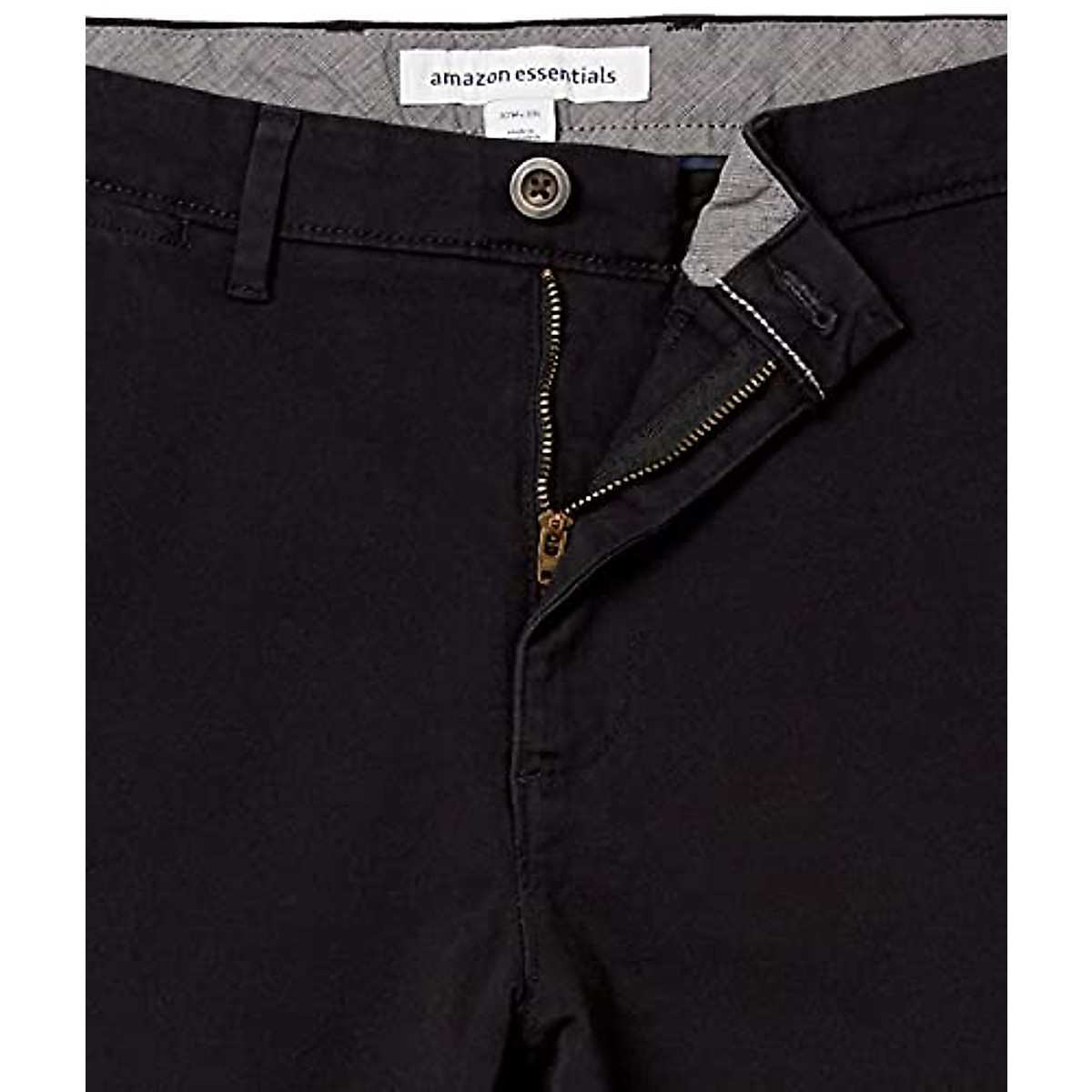 Amazon Essentials Men's Athletic-Fit Casual Stretch Chino Pant (Available in Big & Tall), Black, 38W x 32L