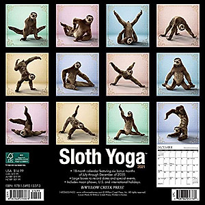 Sloth Yoga 2021 Wall Calendar