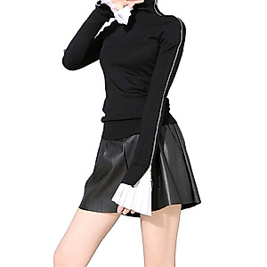 Mrotrida Wrist Cuffs for Women's Fashion Pleated Horn Cuff Detachable Shirt Fake Sleeve Cuffs Sunscreen Decorated Accessories (White)