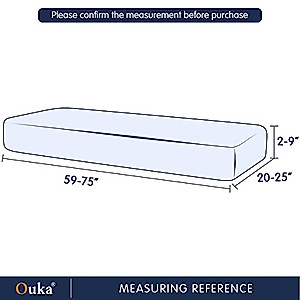 Ouka Sofa Cushion Cover, Stretch Couch Seat Cushion Cover, Reversible Cushion Protector , Soft Chair Loveseat Sofa Cushion Protector(Large,Sand)