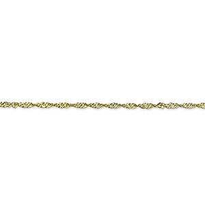 Diamond2Deal 10k Yellow Gold 1.7mm Singapore Chain Bracelet For Women
