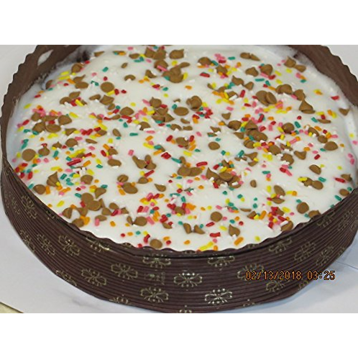 Decony 7" Disposable Round Pie Pans Brown and Gold Free-Standing Paper Baking Mold - 20 pc.