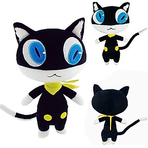 Hotiego 11.8" Cat Plush Toys Figures Blact Cat Dolls Plushie Stuffed Plushies Cosplay Props for Game Fans