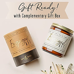 Engagement Gift, Engagement Gifts for Women -'Engaged!' Soy Candle, w/Champagne On Ice I Engagement Gifts for Couples I Fiance Gifts for Her I Engaged Gifts for Her I 9oz Jar, 50Hr Burn, USA Made