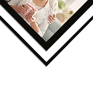 Egofine 5x7 Picture Frames Set of 4, Glass Picture Frames Black Clear Wedding Photo Frames for Tabletop Display Vertically or Horizontally