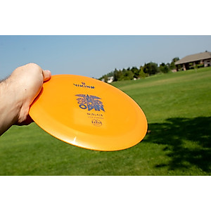 Viking Discs Odin Armor Plastic | Distance Driver | Advanced Disc Golf Driver [Stamp Color & Color Shade May Vary] (173-176g, Orange)