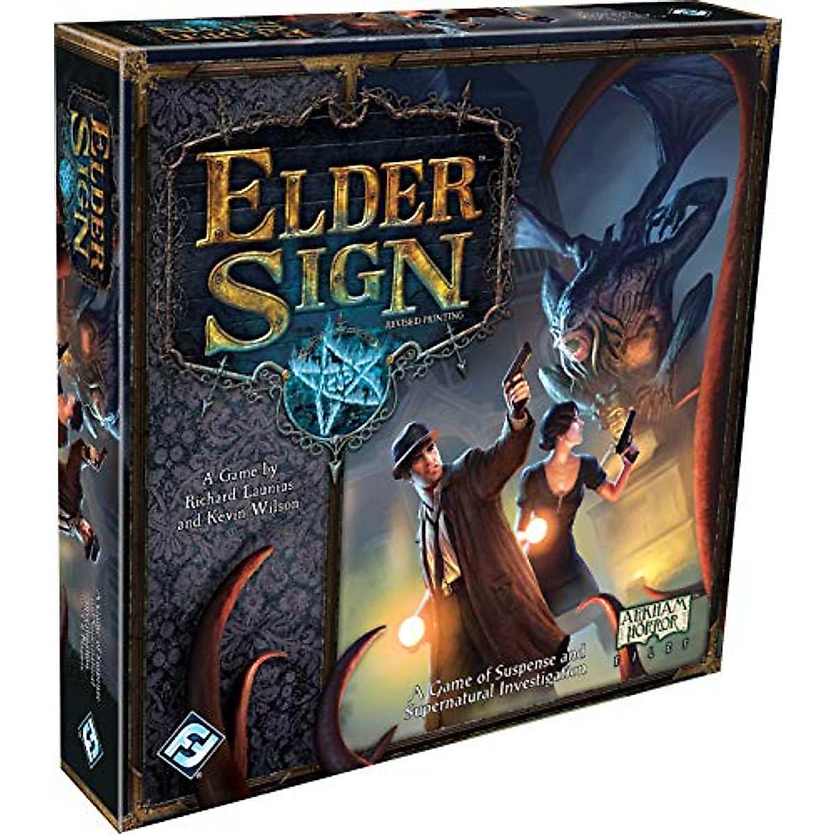Fantasy Flight Games Elder Sign Board Game - Supernatural Intrigue, Cooperative Dice Adventure! Horror Mystery Game, Ages 14+, 1-8 Players, 1-2 Hour Playtime, Made