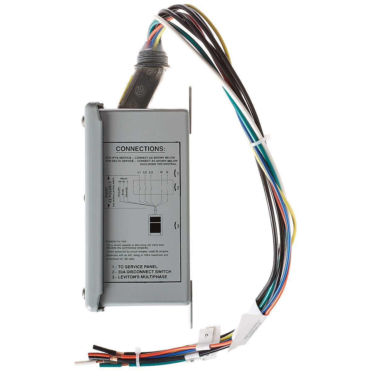 Leviton 32120-DY3 120/208 Volt 3-Phase Wye Or Delta, Surge Panel, DHC and X10 Compatible, 80Ka L-N Max Surge Current, Image