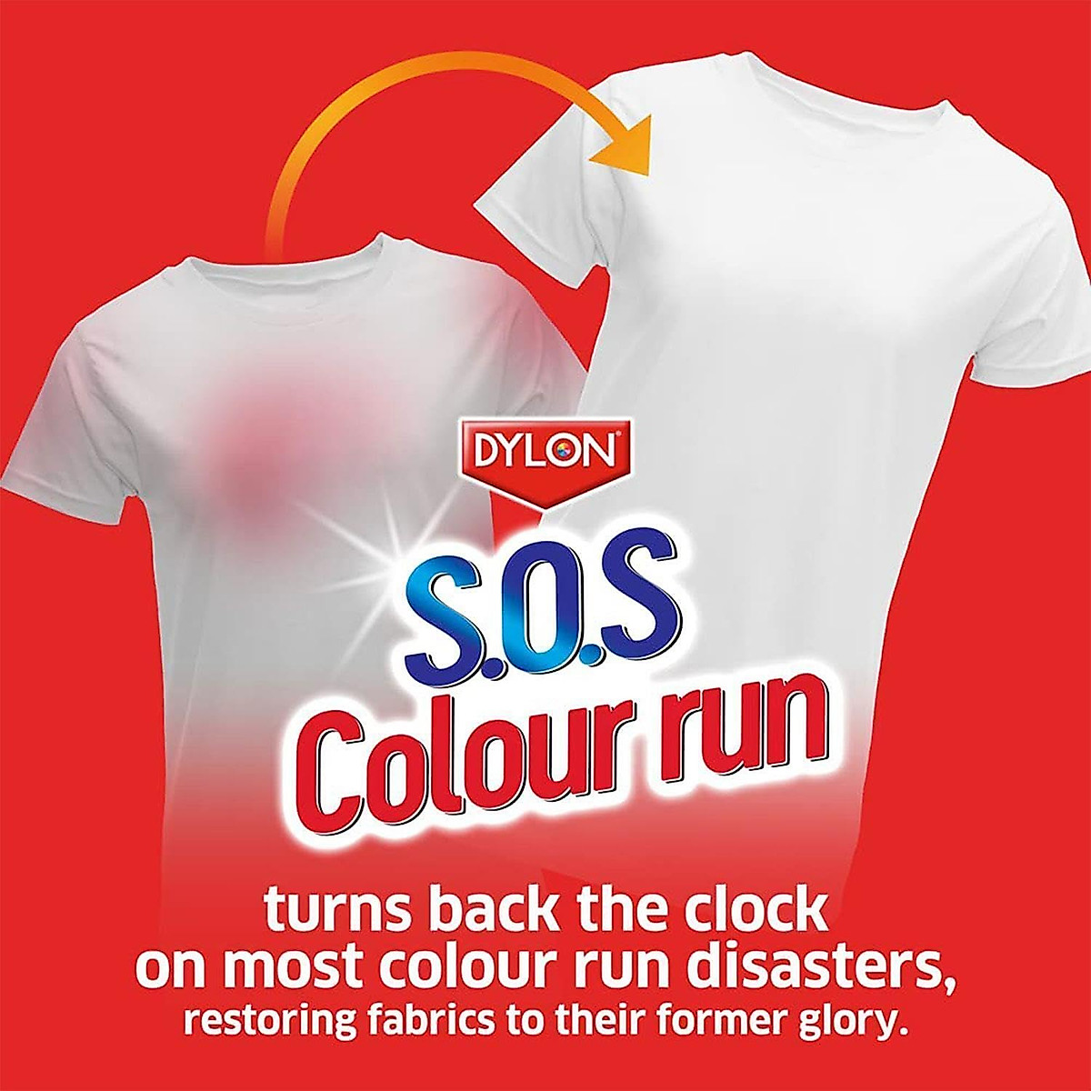 Revive Fabrics: Dylon S.O.S Color Run Dye 75ml - 1 Application (Pack of 1) Infuse Fabrics with Vibrancy Using Dylon S.O.S Color Run Dye. Rejuvenate and Refresh Textiles and Fabric effortlessly!