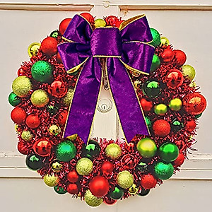 Purple Wired Velvet Ribbon for Gift Wrapping, Chrisrtmas Tree (2-1/2 inch, 5 Yards)