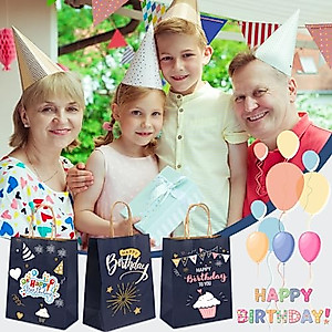 Moretoes 110pcs Dark Blue Gift Bags with Handles, 8x4x10 Inch Medium Size, Paper Bags for Small Business, Shopping Bags, Retail Bags, Party Bags, Favor Bags (Royal Blue)