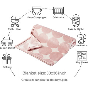 Bunnikins & Clover Lightweight Plush Flannel Baby Blanket Super Soft for Boys and Girls, Kids Floral Fleece Baby Blanket, Portable Bed Throws for Baby Crib and Toddler Bed, 30"x36"