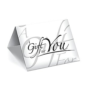 Gift Card Presenter (White - Italic) 100 pack