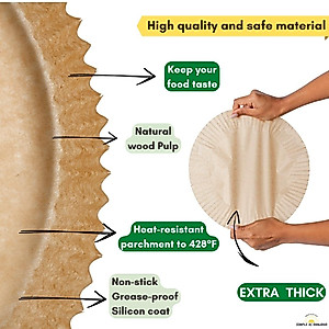 Air Fryer Disposable Paper Liners :100PCS Round Air Fryer Accessories, Non-stick Liners Disposable, Parchment Paper for Baking Roasting Microwave, Oil-proof, Waterproof cooking sheets(100 pcs-8 Inch)