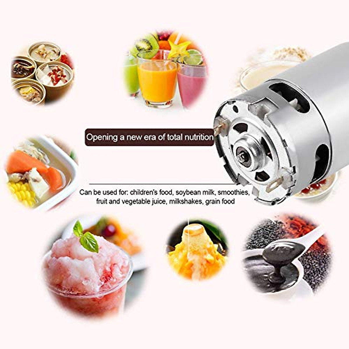 HANBO Electric Portable Juicer Blender Cup, Household Fruit Mixer with Six Blades in 3D, 380ml USB Rechargeable Juice Blender Magnetic Secure Switch Electric Fruit Mixer (Light Green)