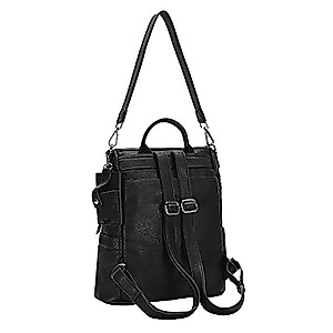 Miztique The Sienna Backpack Purse for Women, Sleek Shoulder Bag, Soft Vegan Leather - Black