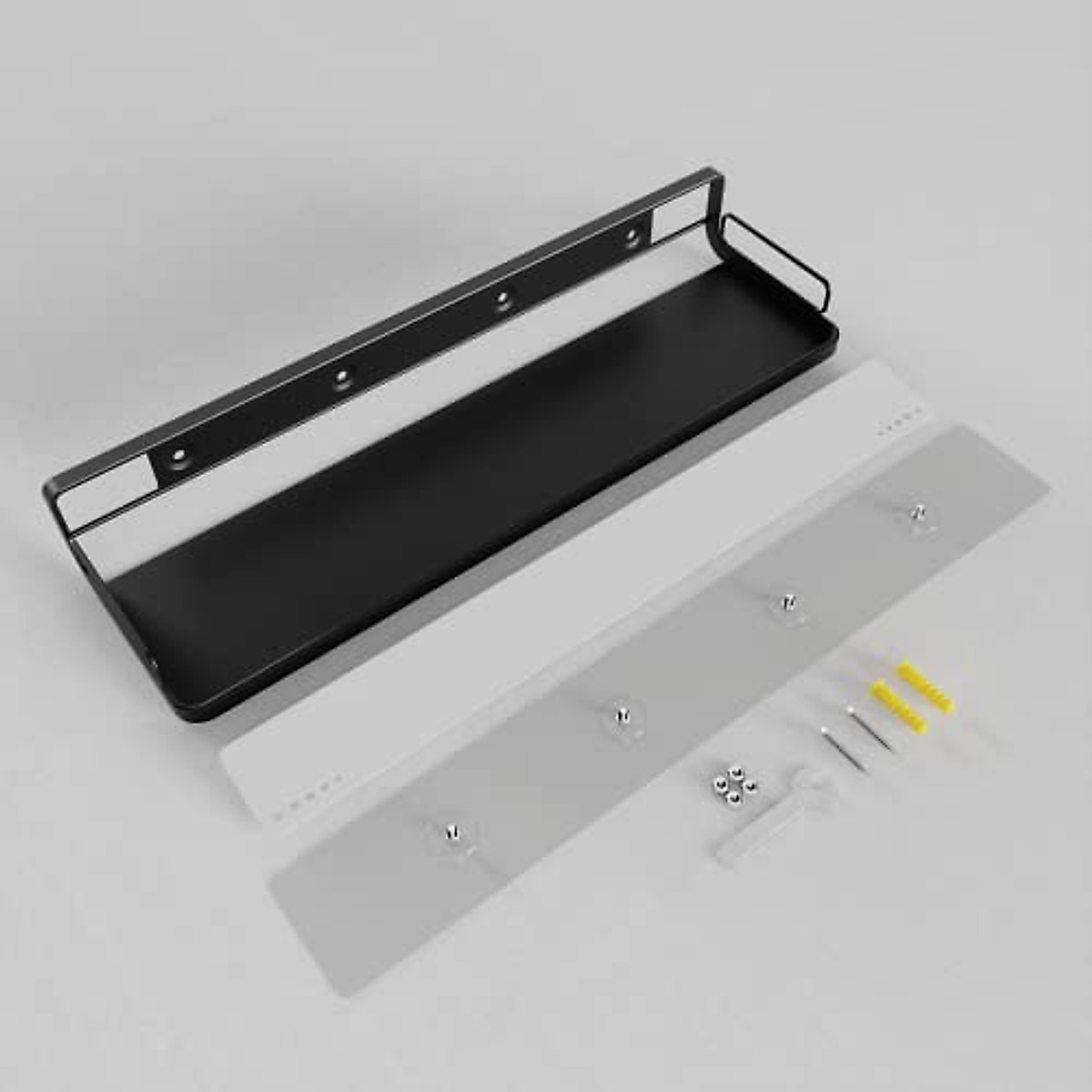 HORIAMIT Metal Bathroom Shelf Wall Mounted, Spice Rack, Floating Shelf for Living Room, Kitchen, Bathroom(15.7 Inch)