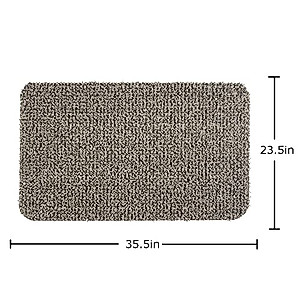 CLEAN MACHINE 10376921 High Traffic Astroturf Dirt Trapper Doormat, 23.5" x 35.5", Desert Taupe
