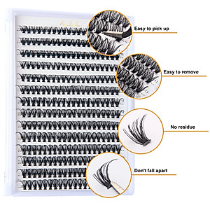 VENUSPEARL Lash Clusters 0.07D-9-16MIX LASH Individual Lashes 280 Clusters False Eyelash 30D 40D Cluster Eyelash Extensions Individual Lashes Cluster DIY Lash Extensions at Home (30+40-0.07D,9-16MIX)