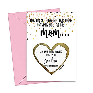 Pregnancy Scratch Off Card for Mom New Grandma, Baby Announcement for New Grandma, New Baby Reveal From Son Daughter… (Mom)