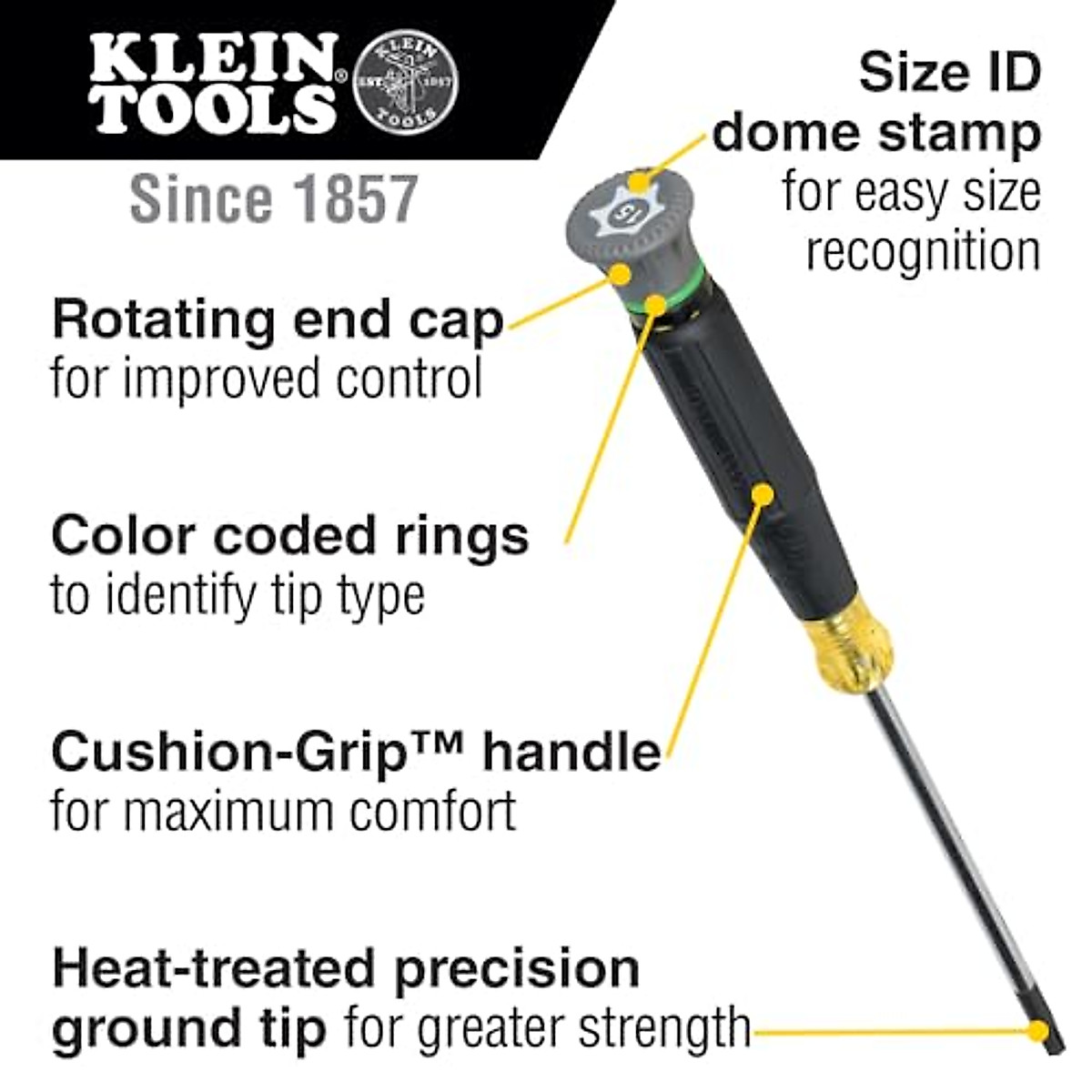 Klein Tools 85617 Mini Precision Screwdriver Set, Slotted, Phillips, TORX, Cushion-Grip Handles, Ideal for Terminal Blocks, Electronics