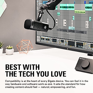 Elgato XLR Solution - Dynamic XLR Microphone, Audio Mixer for XLR Mic to USB-C, Noise Rejection, Digital Mixing Software for Podcasting, Streaming, Broadcasting for Mac, PC with 10ft/3m XLR Cable